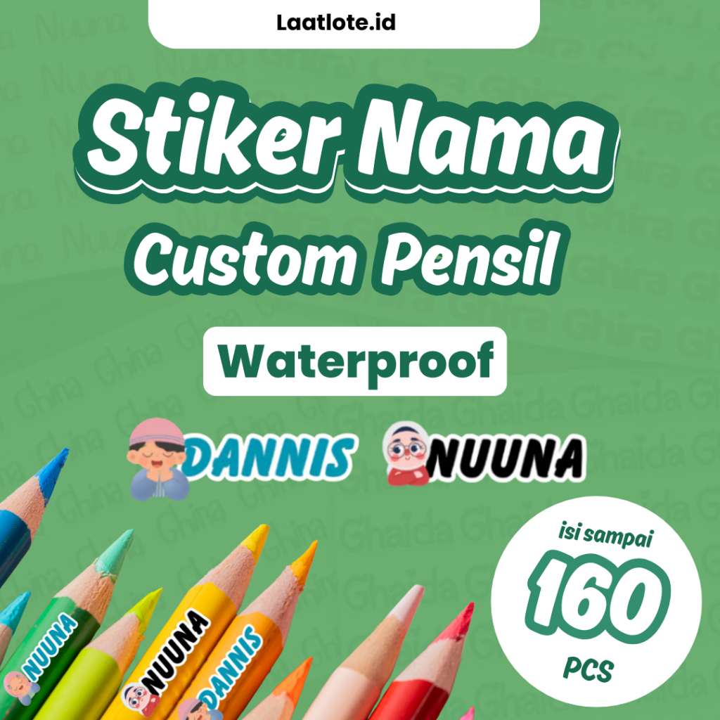 Jual Stiker Pensil Custom - Sticker buat Alat Tulis - Kotak Pensil ...