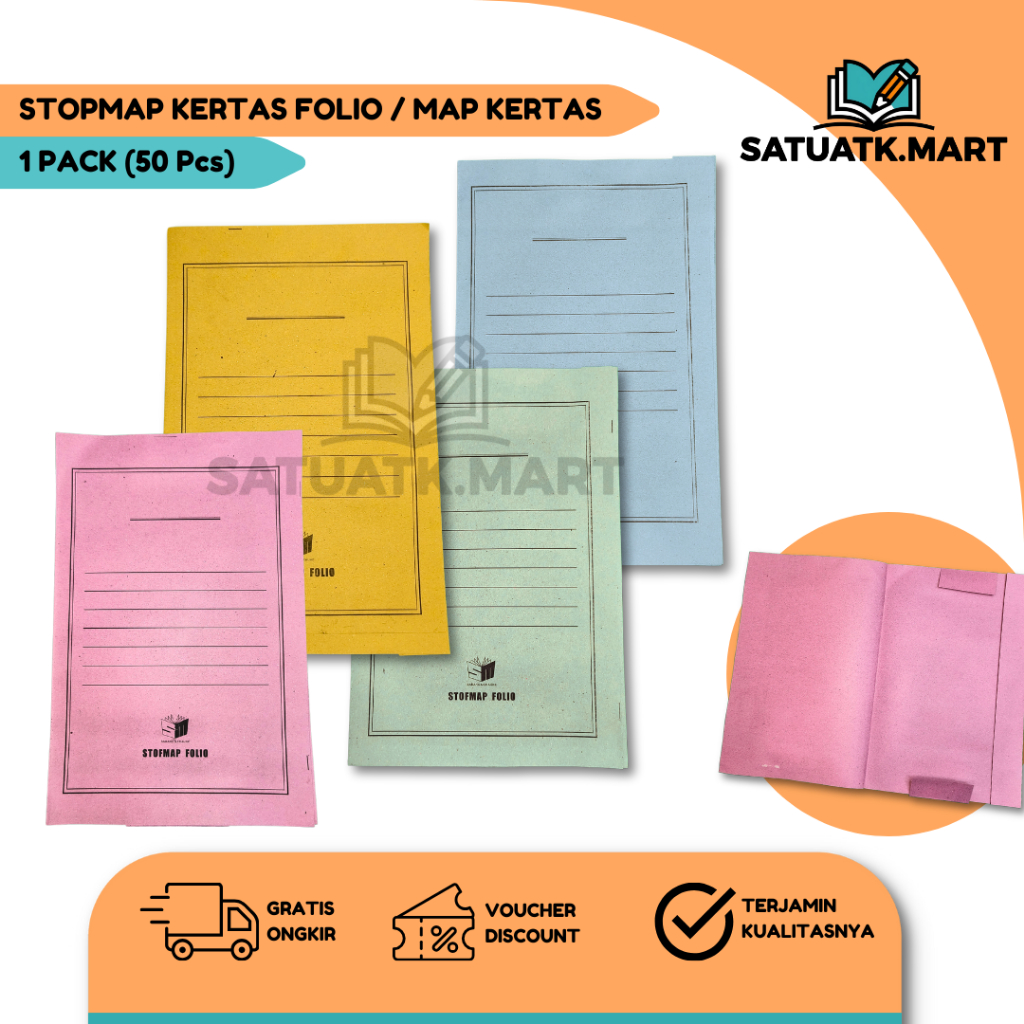 Jual Stopmap Kertas Folio – 1 Pak Isi 50 Pcs | Map Kertas Arsip Kantor/Sekolah | Shopee Indonesia
