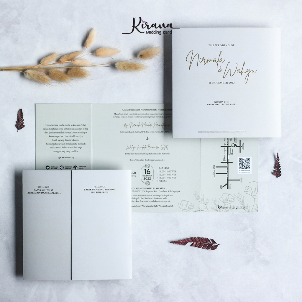 Jual Undangan Pernikahan Lipat 3 Soft Cover | Undangan Custom ...