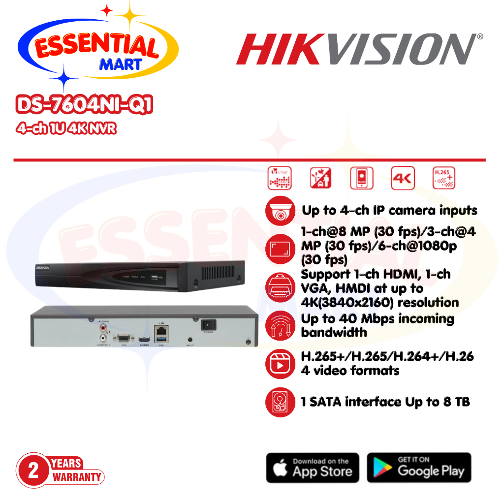 Jual DS-7604NI-Q1 HIKVISION NVR IP Camera 4 Channel NON POE | Shopee Indonesia