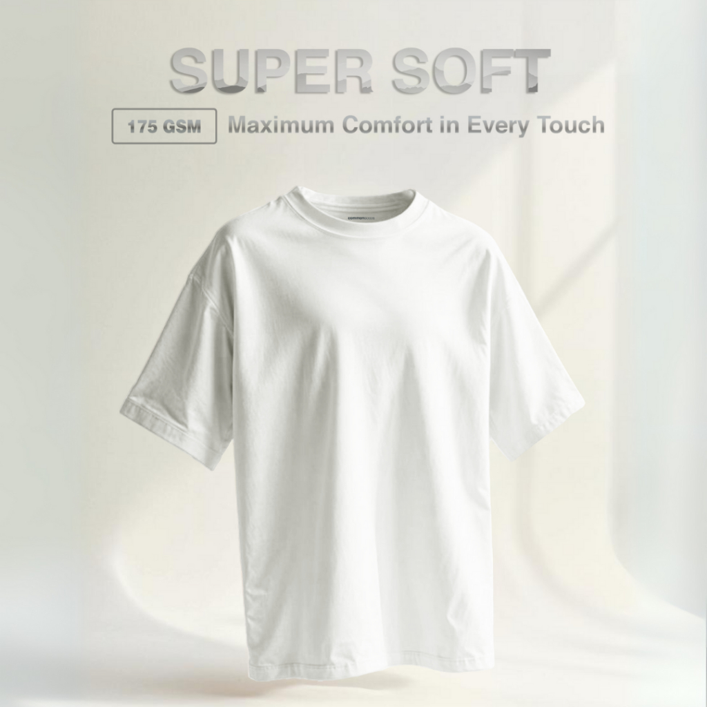 Jual Common Goods Short Sleeve Super Soft Oversize T-Shirts - White ...