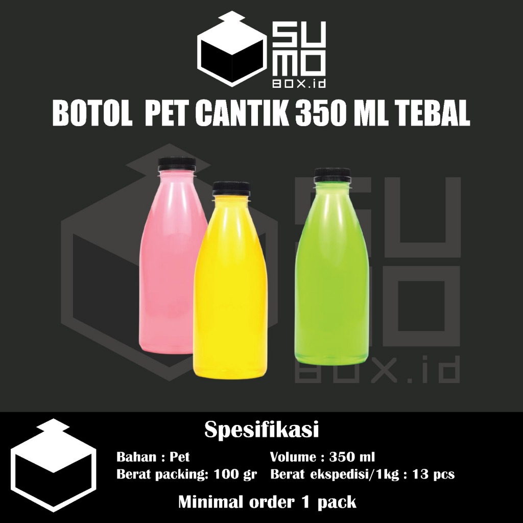 Jual Botol Plastik Cantik 350ml TEBAL 24gr Valencia 350 ml Short Neck ...