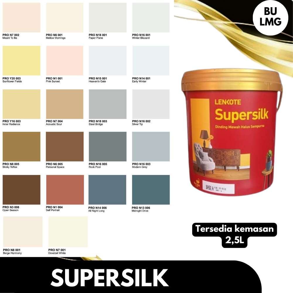 Jual Cat Lenkote Supersilk 2.5L by Avian Brands || Cat Tembok Interior ...