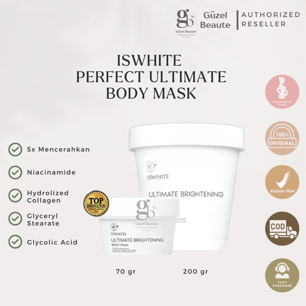 Jual Guzel Iswhite Body Mask Brightening Ultimate (Masker Badan ...