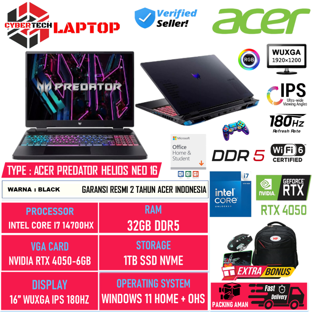 Jual Laptop Gaming Acer Predator Helios Neo 16 PHN16-72 Intel Core i7 ...