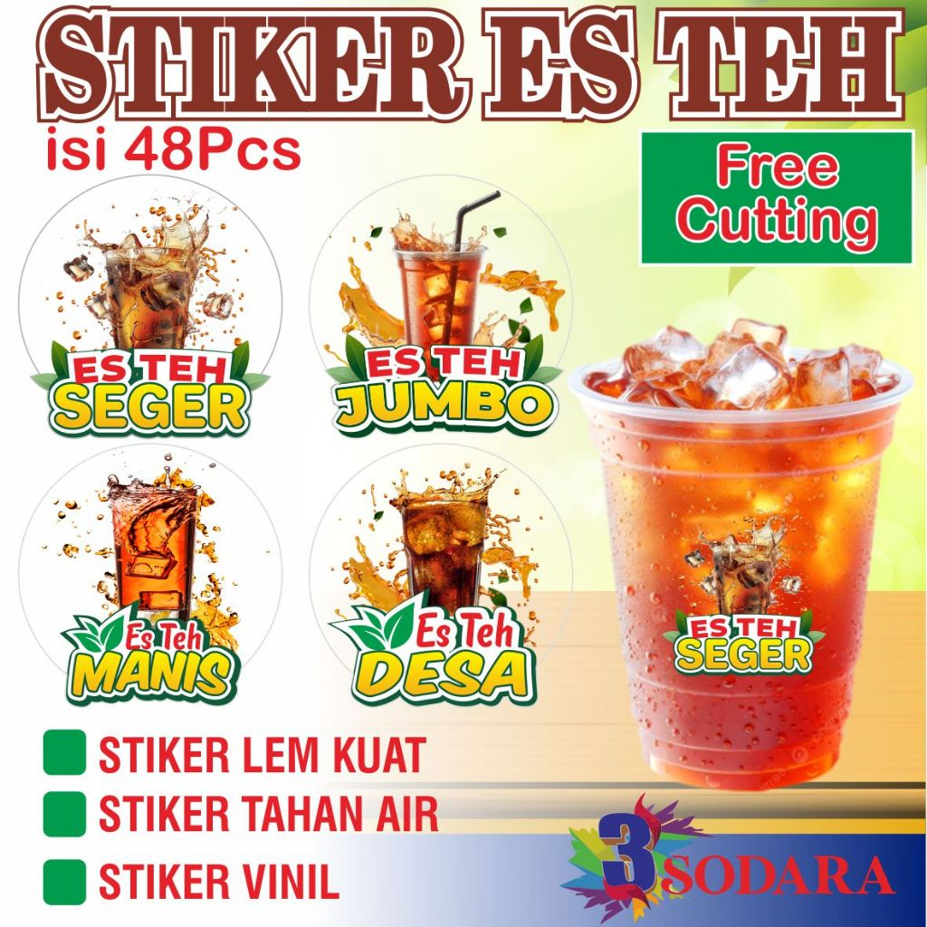 Jual STIKER LABEL ES TEH GELAS CUP | Shopee Indonesia
