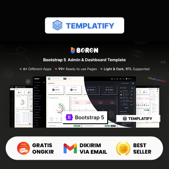 Jual Boron - Admin & Dashboard Template HTML Admin Website | Shopee Indonesia