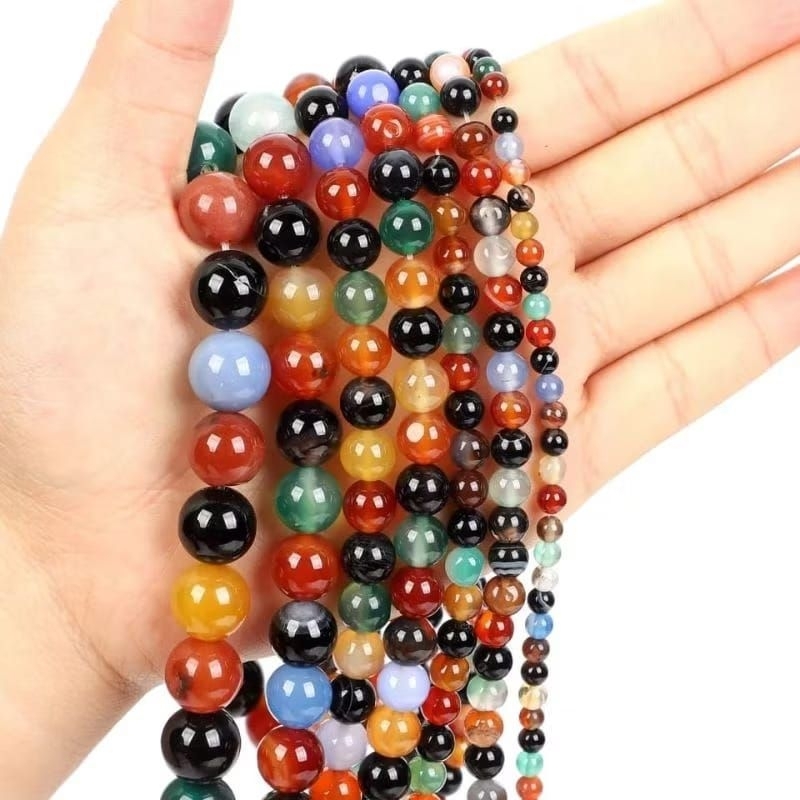 Jual Manik Batu Alam Mix Color Size 4mm 6mm 8mm 10mm | Shopee Indonesia
