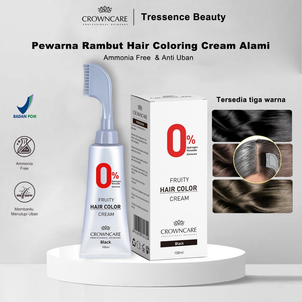 Jual Crowncare Pewarna Rambut Alami - Hair Coloring Cream, Ammonia Free ...