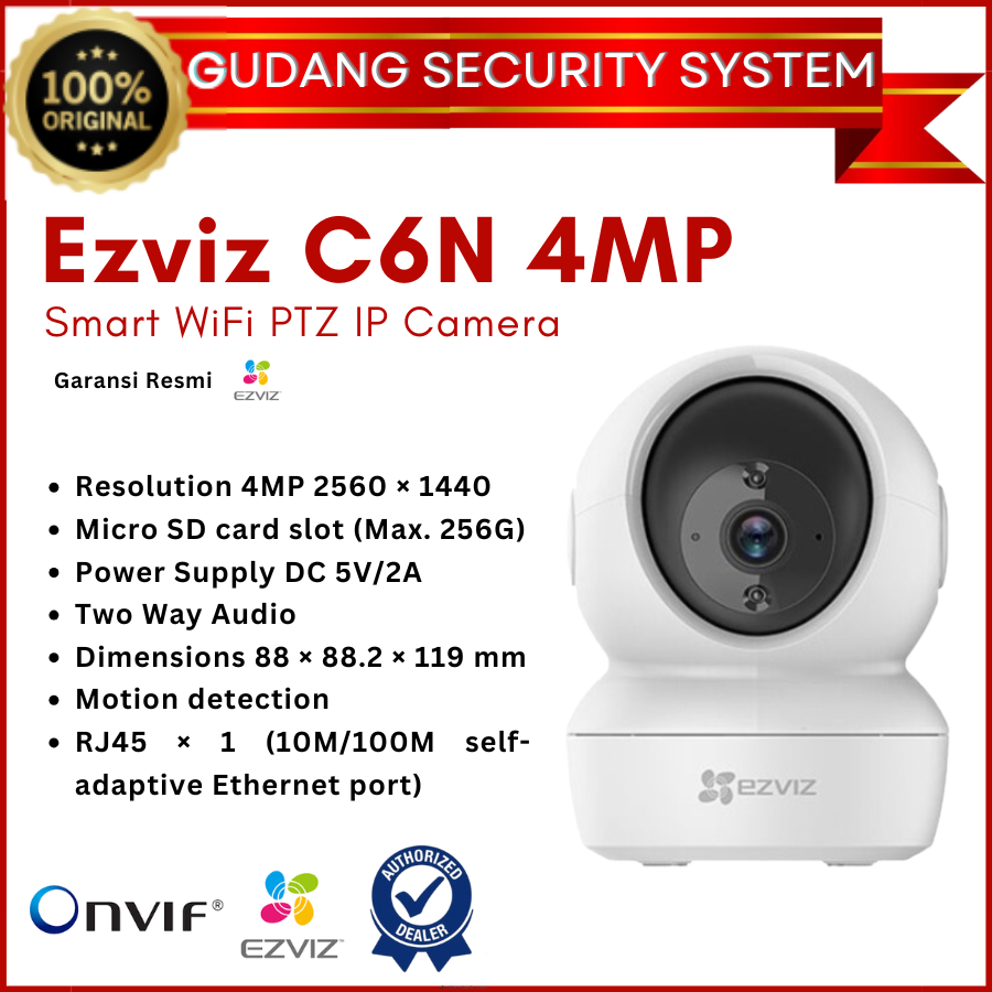 Jual EZVIZ CS-C6N CCTV Wifi 4MP PTZ IP Camera Indoor 1440p Two Way Talk ...