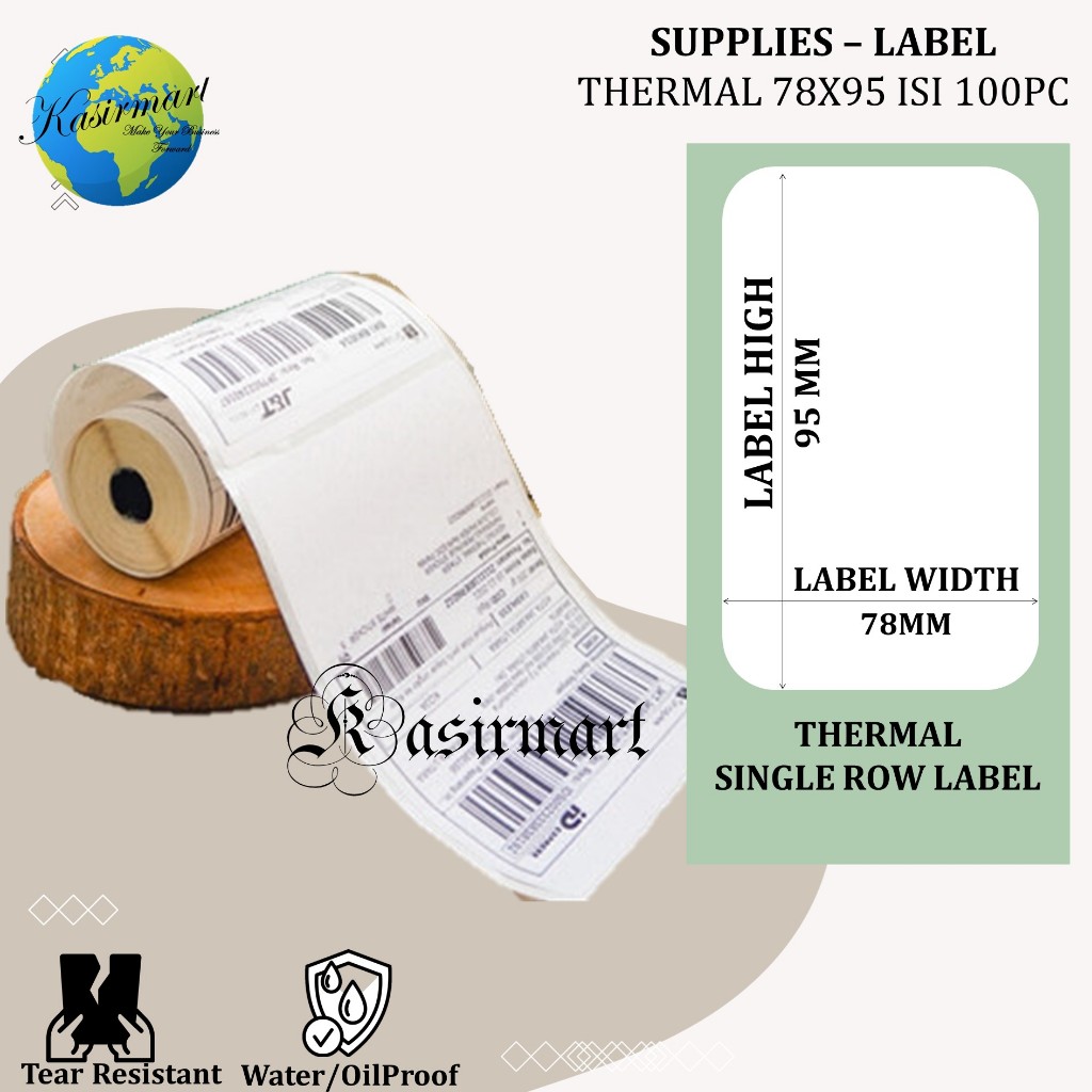 Jual Label Thermal 78x95 / 80x100 / 76x120 / 80x120 Kertas Sticker Thermal Printer EP805 MT300VL ...