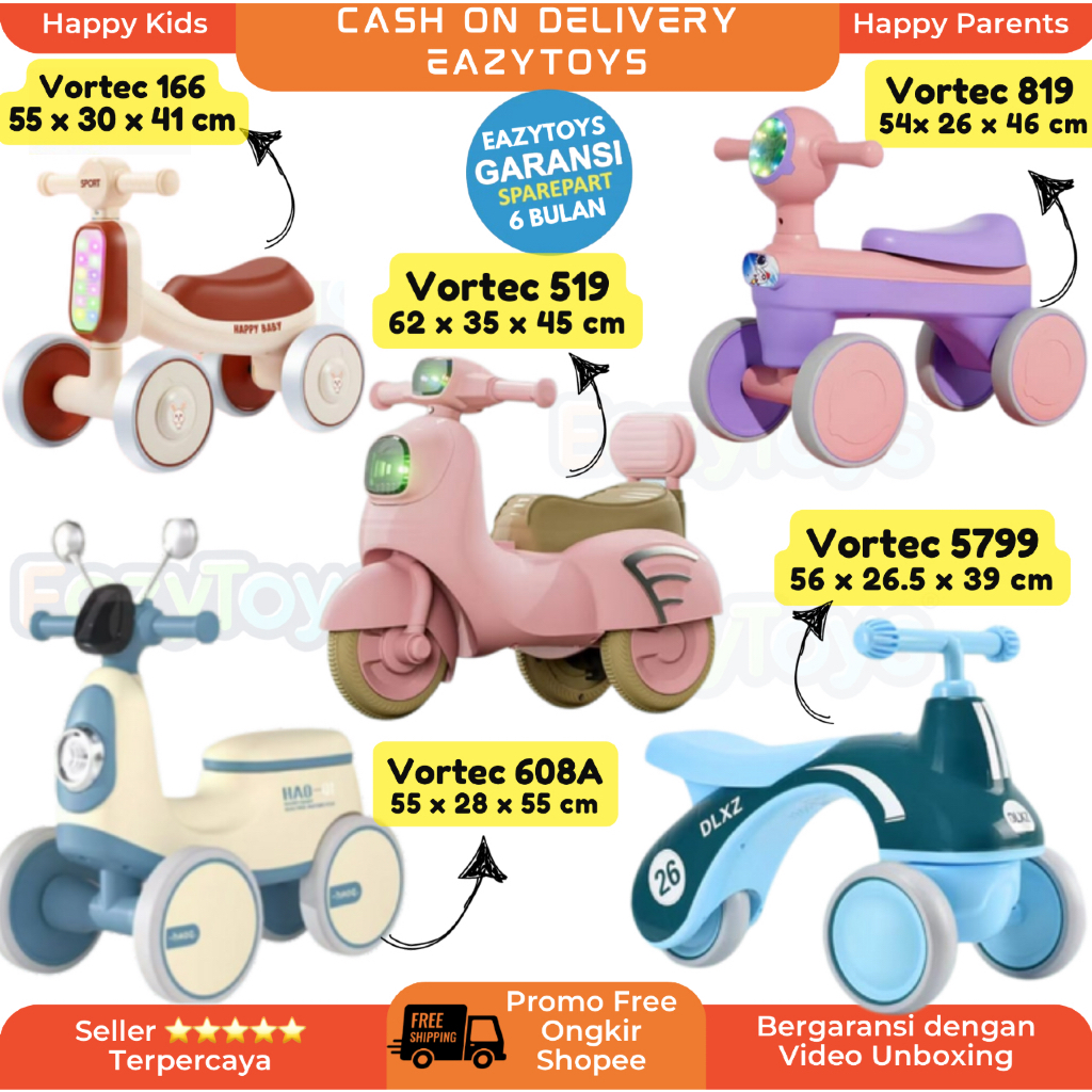 Jual Balance Bike Push Bike Sepeda Dorong Ride On Anak Vortec | Shopee ...