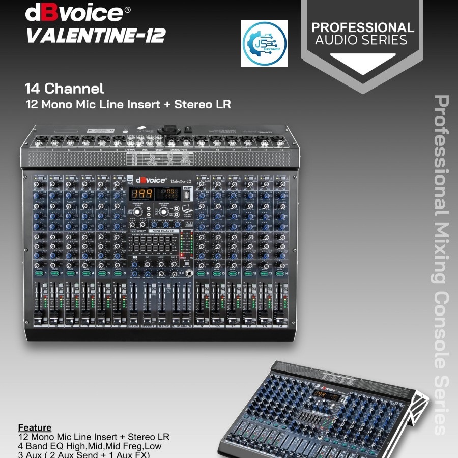 Jual Mixer dBVoice Valentine 12 14 Channel USB Bluetooth 199 DSP Efek ...
