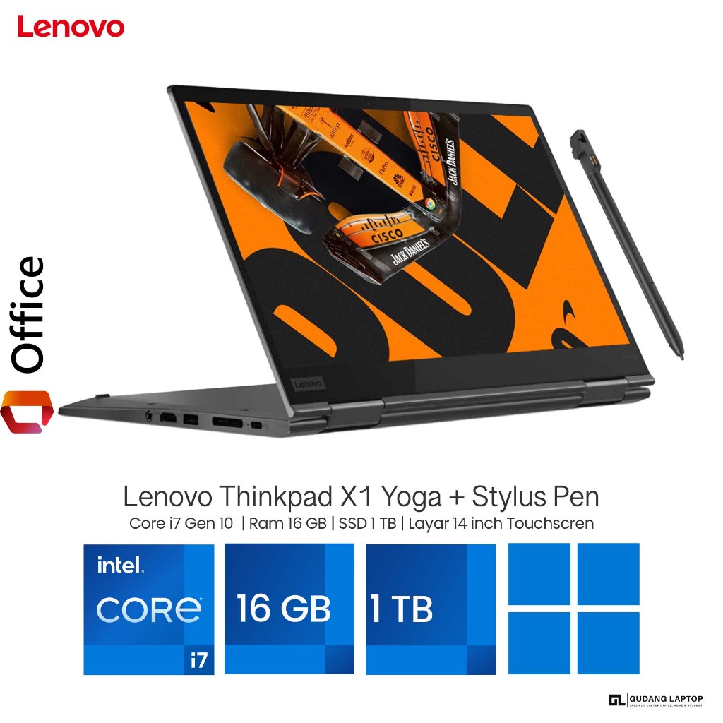 Jual Laptop Lenovo Thinkpad X1 yoga Core i7 Gen 10 Ram 16 GB SSD 1 TB ...