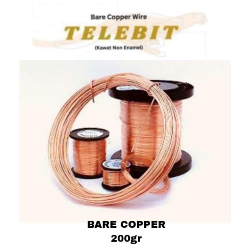Jual Bare Copper Wire Per Spool 200Gram Non Enamel Telebit | Shopee ...