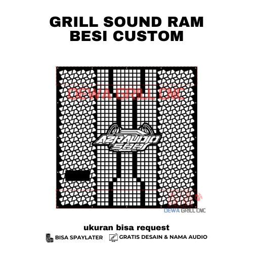 Jual Grill Sound Ram Besi Custom Tutup Sound Plat Besi Planar 12inch ...