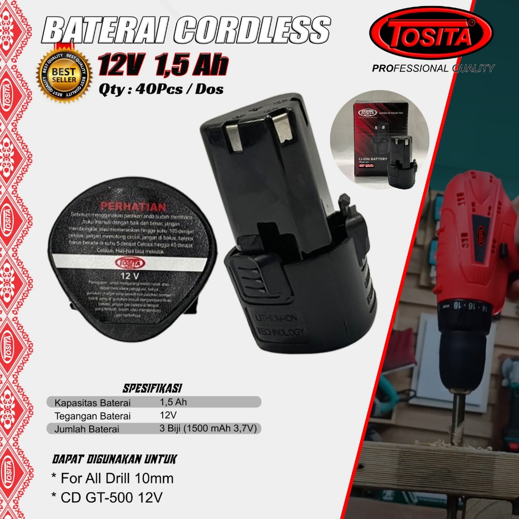 Jual TOSITA - Battery Bulat 12v 1.5ah | Shopee Indonesia