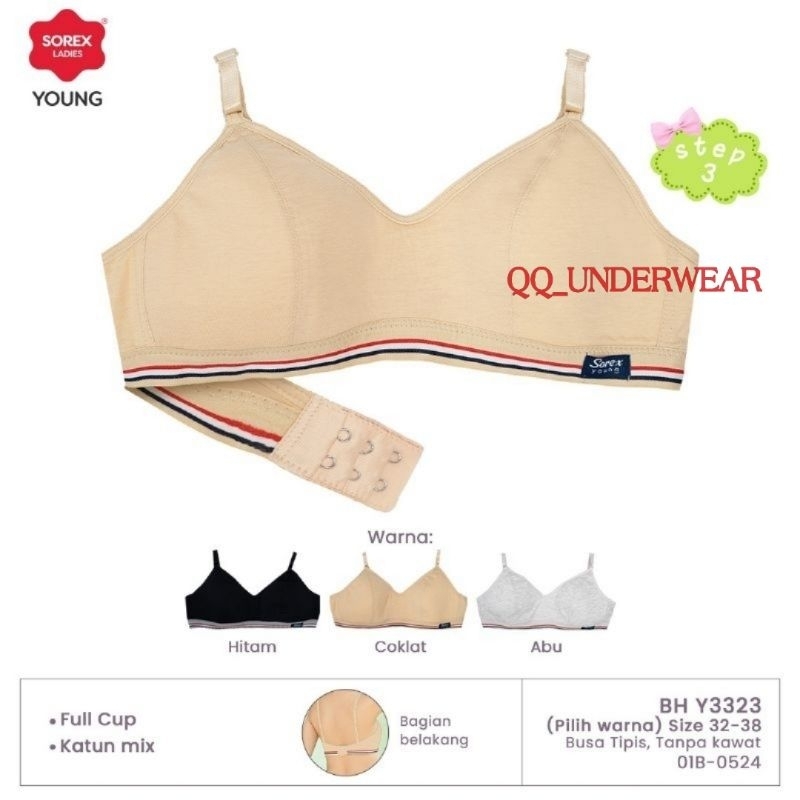 Jual Sorex Young Bra Remaja Tanpa Kawat Cup A Busa Tipis Kait 2 /BH Sorex Y3323 | Shopee Indonesia