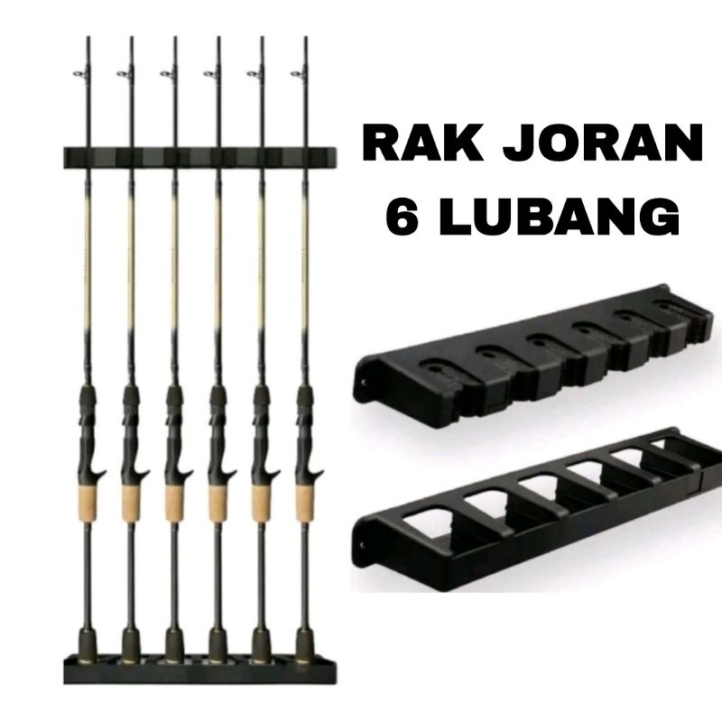 Jual Rak joran pancing 6 slot vertikal rak pajangan joran pancing rak ...