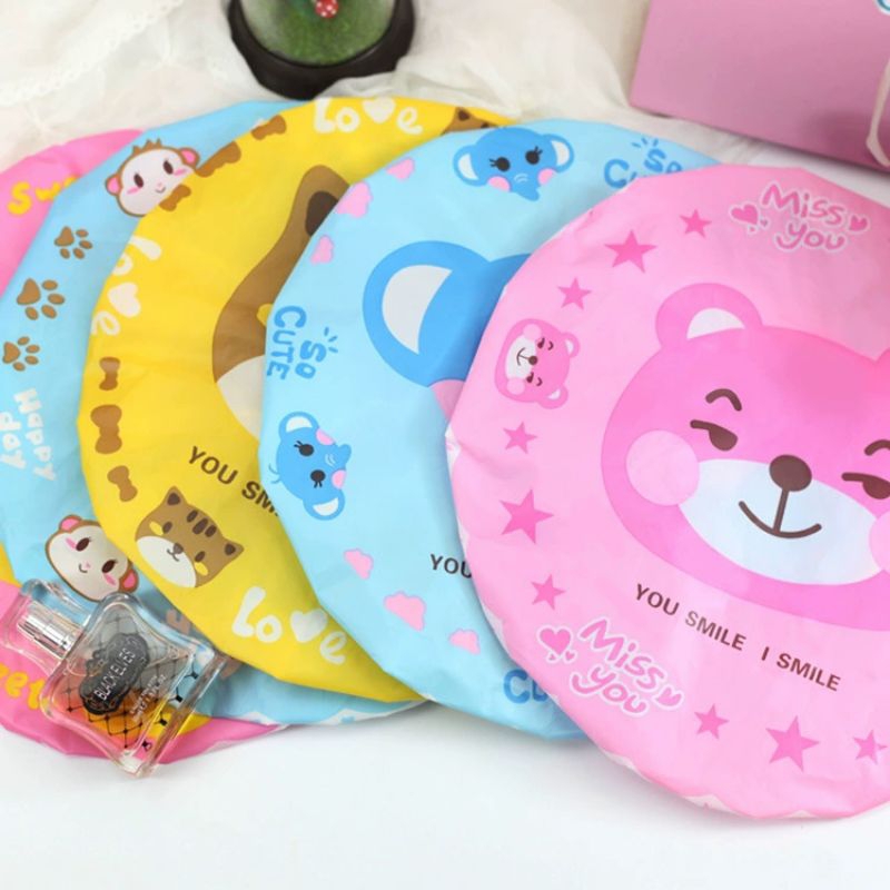 Jual MIMI ACC GROSIR 1 Pcs Shower Cap Motif Karakt| Penutup Kepala ...