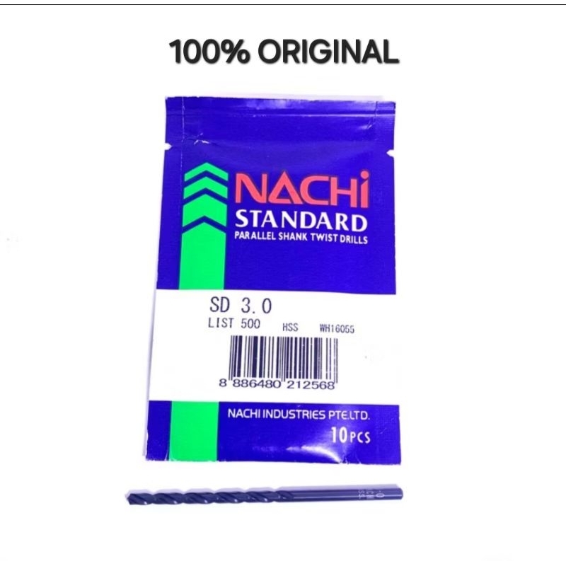 Jual NACHI 3 MM MATA BOR BESI DRILL 3MM / 3.0 MM HSS JAPAN BARU ...