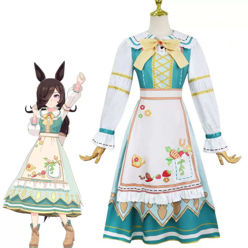 Jual Pretty Derby Rice Shower Cosplay Costume Wig Tail Cos Halloween ...