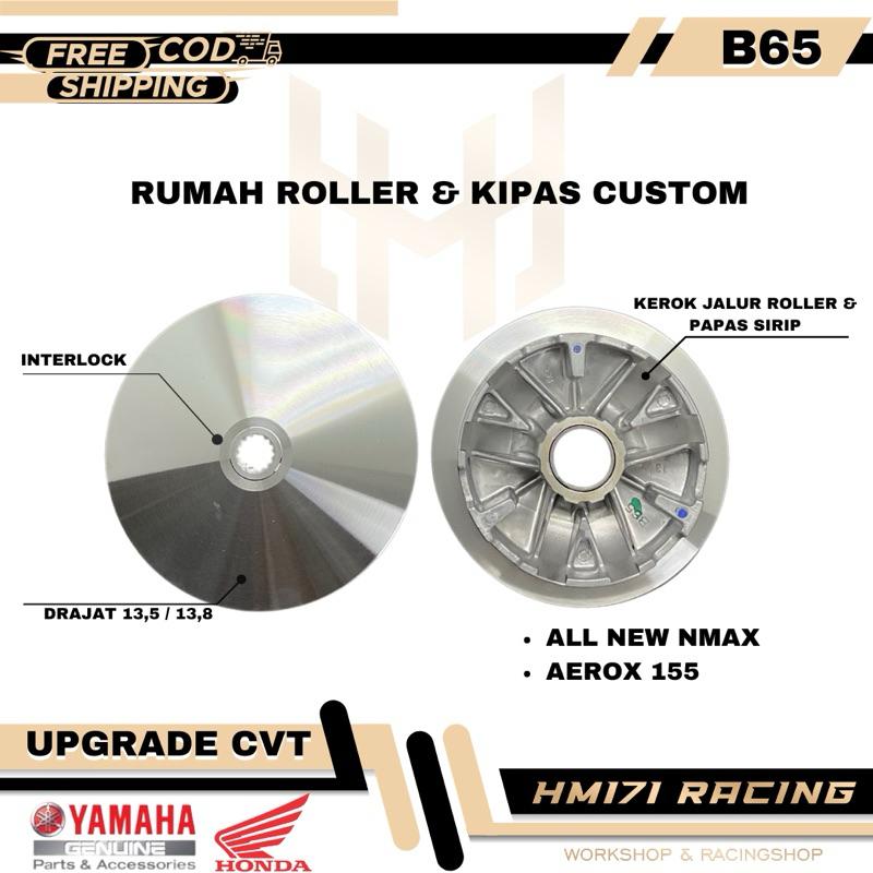 Jual rumah roller bubut custom aerox 155 nmax 155 NEW kode B65 rumah roller bubutan pulley bubut ...