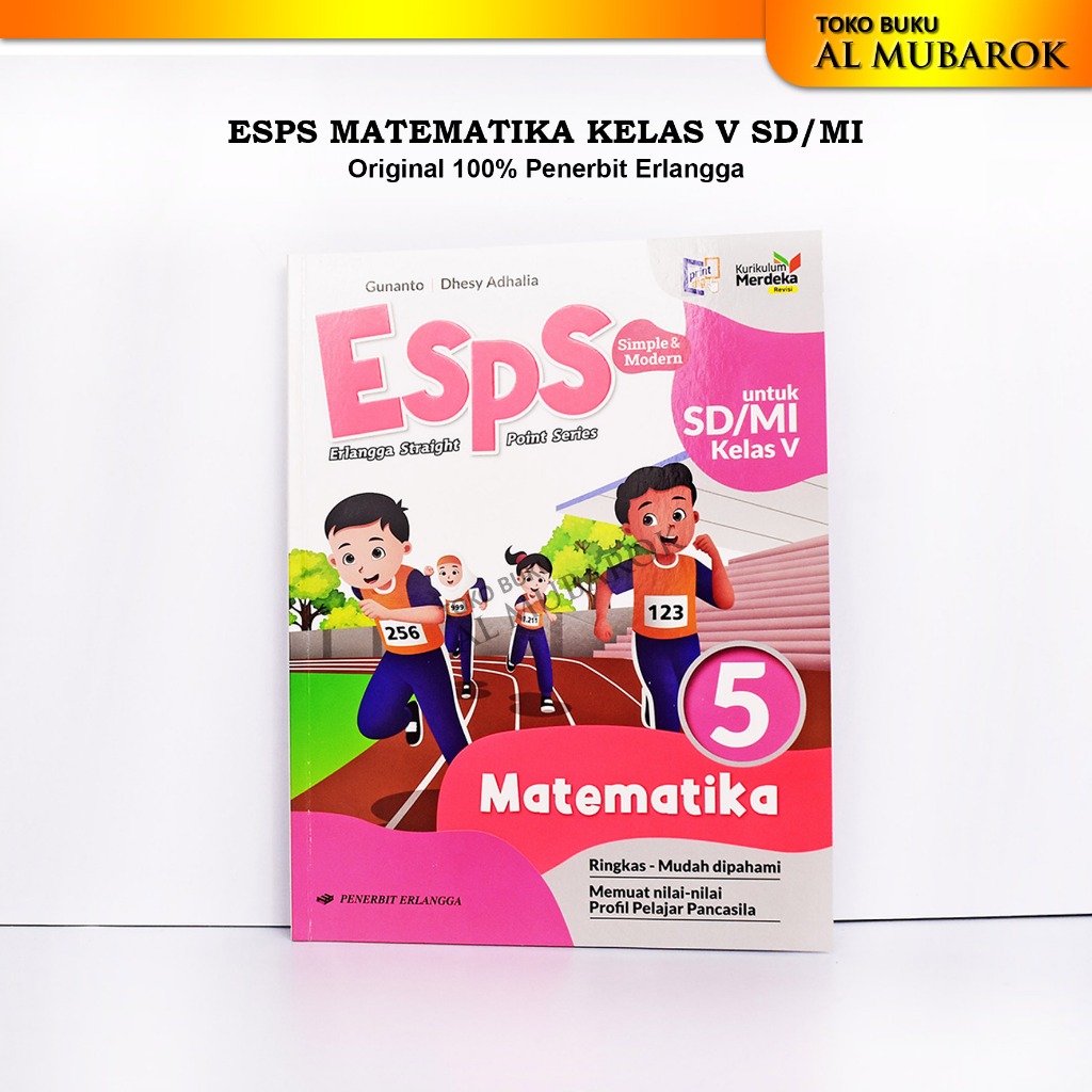 Jual Original Erlangga - Buku Pelajaran ESPS Matematika Kelas 5 Kls V SD/MI Kurikulum Merdeka ...