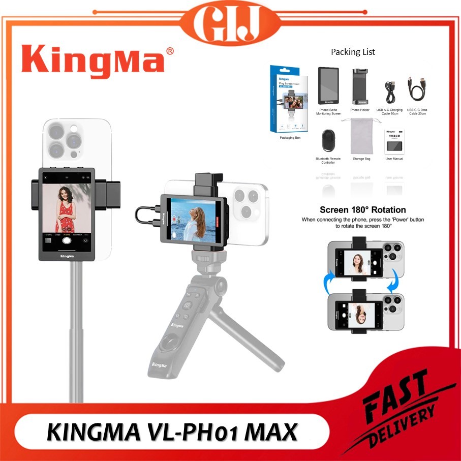 Jual KINGMA VL-PH01 MAX New Version Selfie Monitor Screen Phone Vlog ...