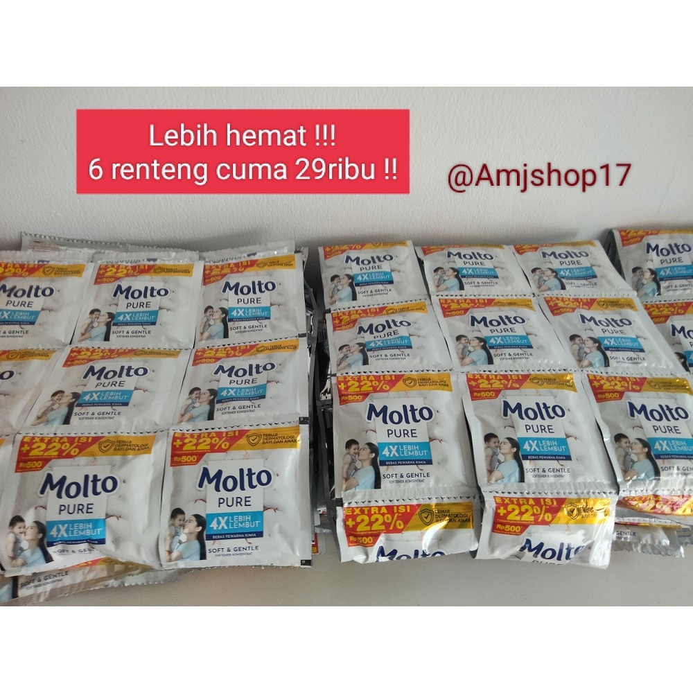 Jual Sabun Cuci Pakaian Molto Pure ( kemasan 6 Renceng 72 Sachet 11ml ...