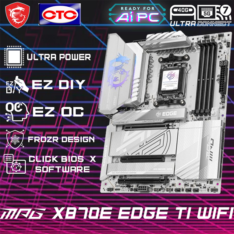 Jual MSI MPG X870E EDGE TI WIFI | Motherboard AMD X870E AM5 DDR5 ATX ...