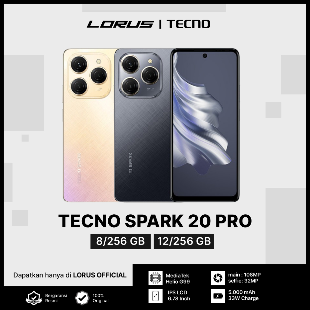 Jual Tecno Spark 20 Pro 8/256GB | 12/256GB | MediaTek Helio G99 | IPS ...
