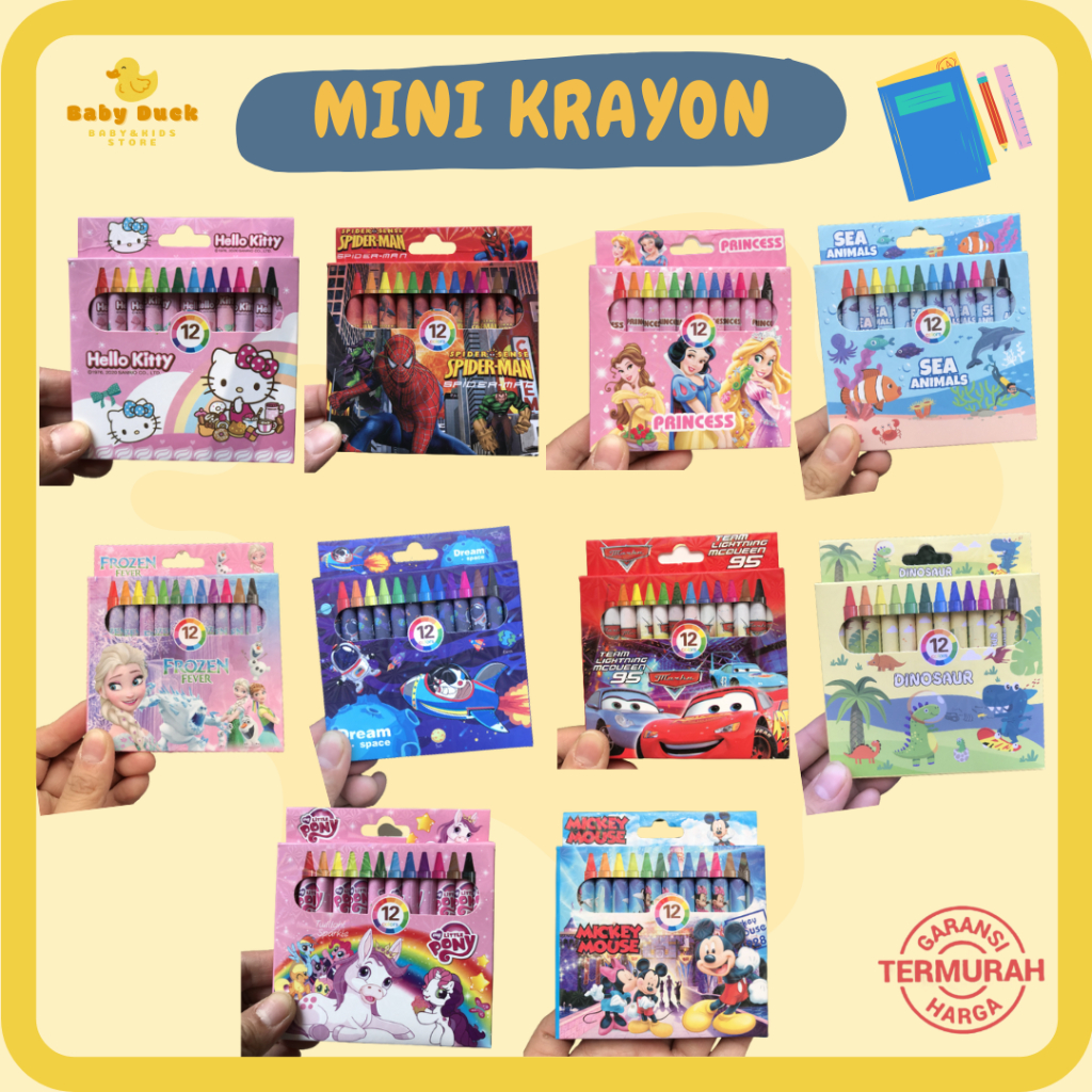 Jual Crayon Anak Krayon Anak Alat Mewarnai Krayon 12 Warna Perlengkapan ...