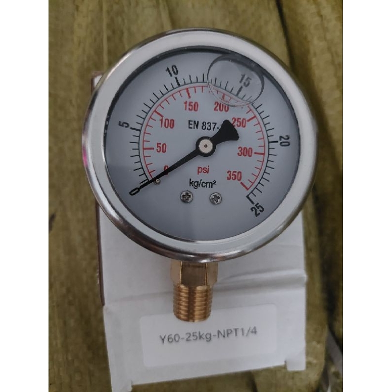 Jual pressure gauge manometer 25 kg bar 350 psi minyak gliserin ...