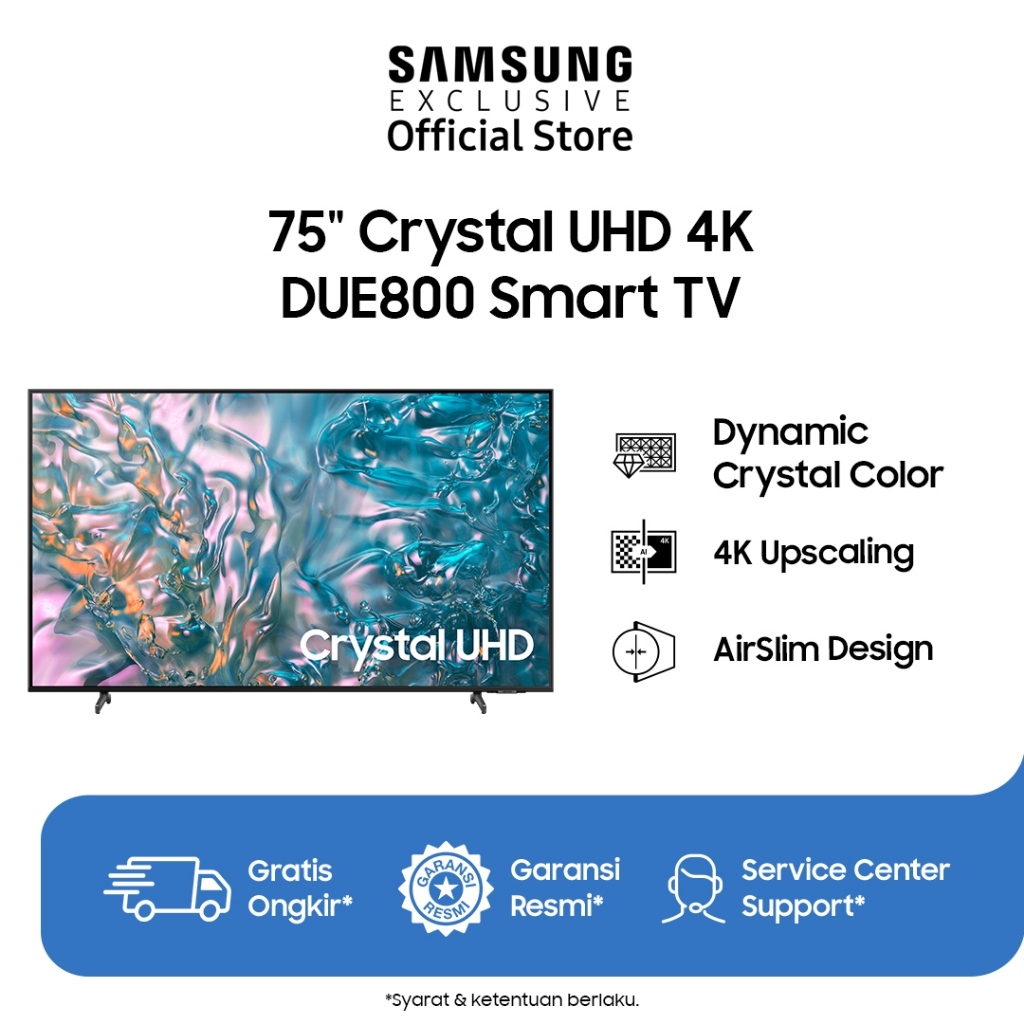 Jual Samsung 75" Crystal UHD 4K DUE800 Smart TV | Dynamic Crystal Color ...