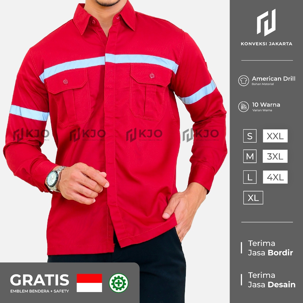 Jual Baju Wearpack Kemeja Safety K3 Proyek Tambang Lengan Panjang ...