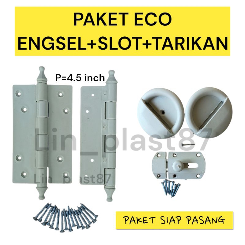 Jual PAKET ENGSEL + SLOT + TARIKAN PVC PLASTIK PINTU KAMAR MANDI ECO ...