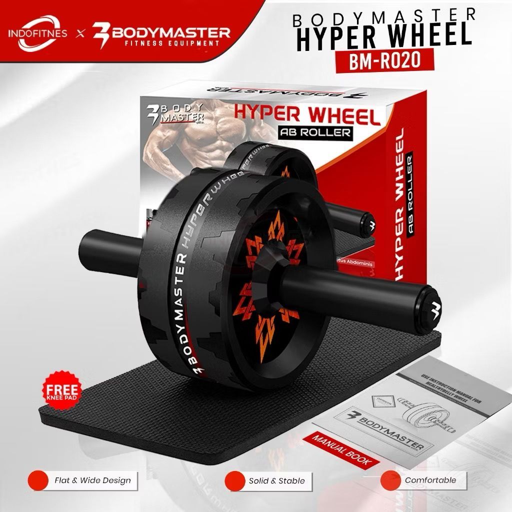 Jual Bodymaster Ab Wheel Ultra Wide BM-R020, Ab Roller Push Up Otot ...