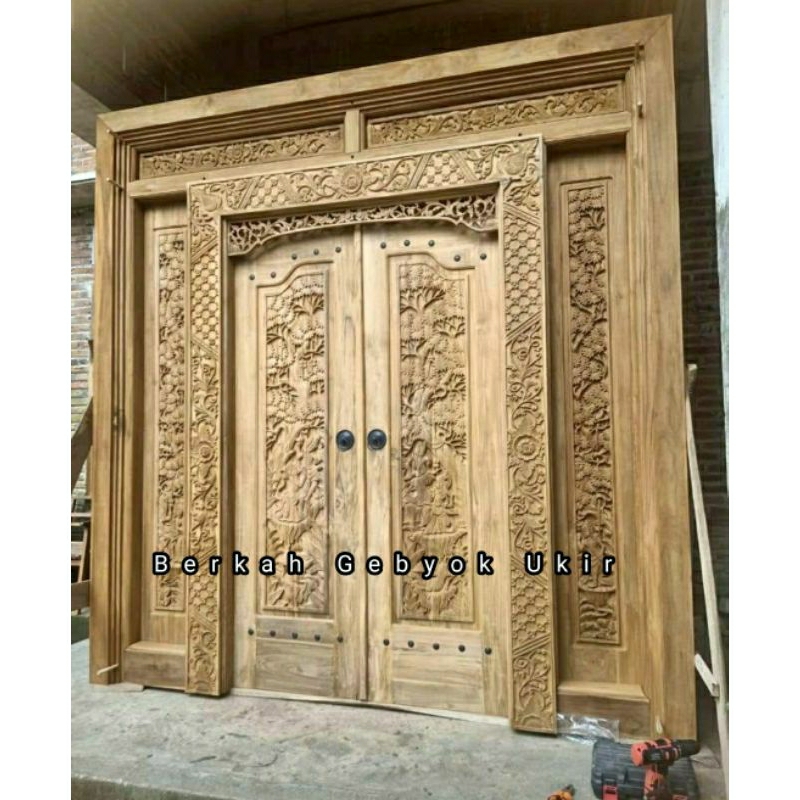 Jual pintu gebyok minimalis/pintu minimalis klasik modern ful kayu jati ...