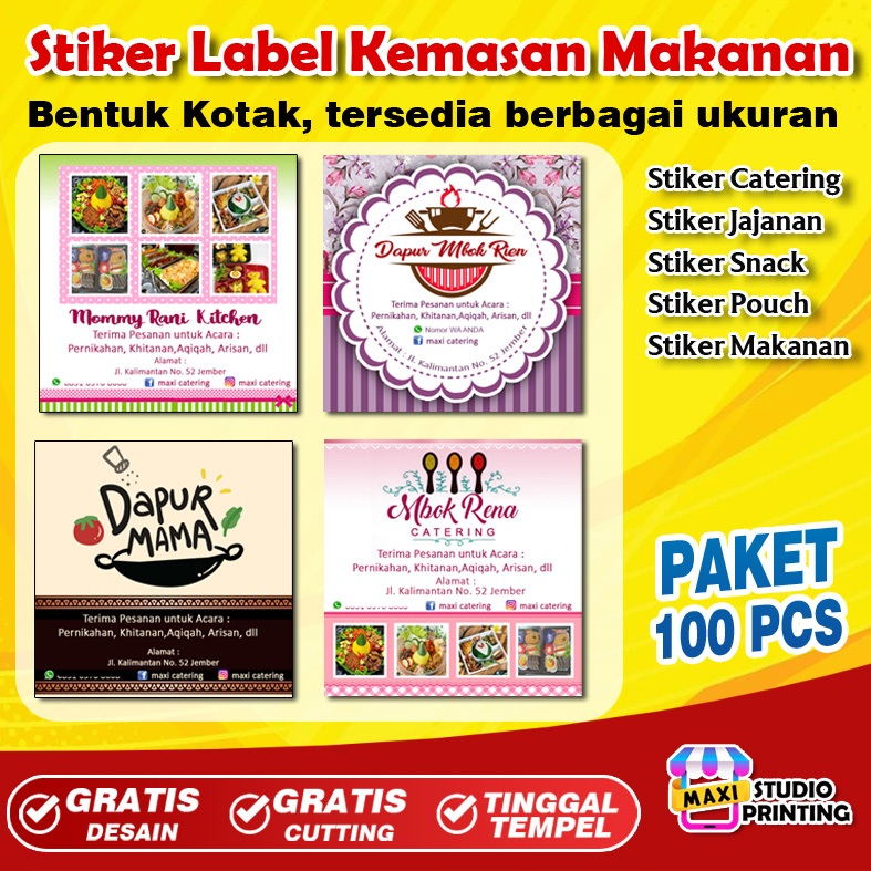 Jual Sticker Jualan Makanan | Stiker Label Kemasan Stiker Jajanan ...
