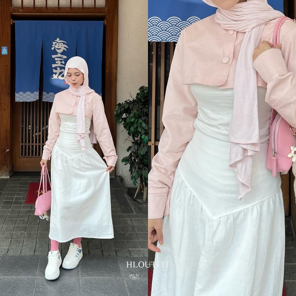 Jual HL Naila Linen Midi Skirt- Rok Linen Midi Korean Style Realpict ...