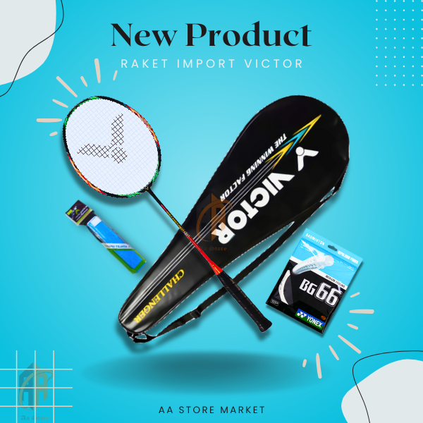 Jual raket bulu tangkis victor set lengkap alat olahraga raket import ...