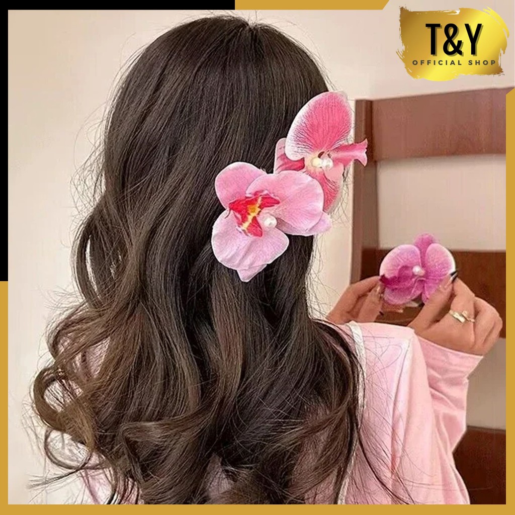 Jual T&Y Hiasan Jepit Kepala Gadis Jepit Rambut Bunga Anggrek Kupu-kupu ...