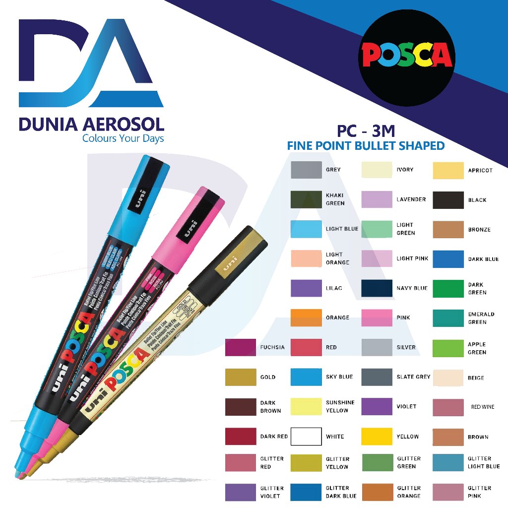 Jual Posca Paint Marker PC 3M - Fine Point bullet shaped 0.9 - 1.3mm ...