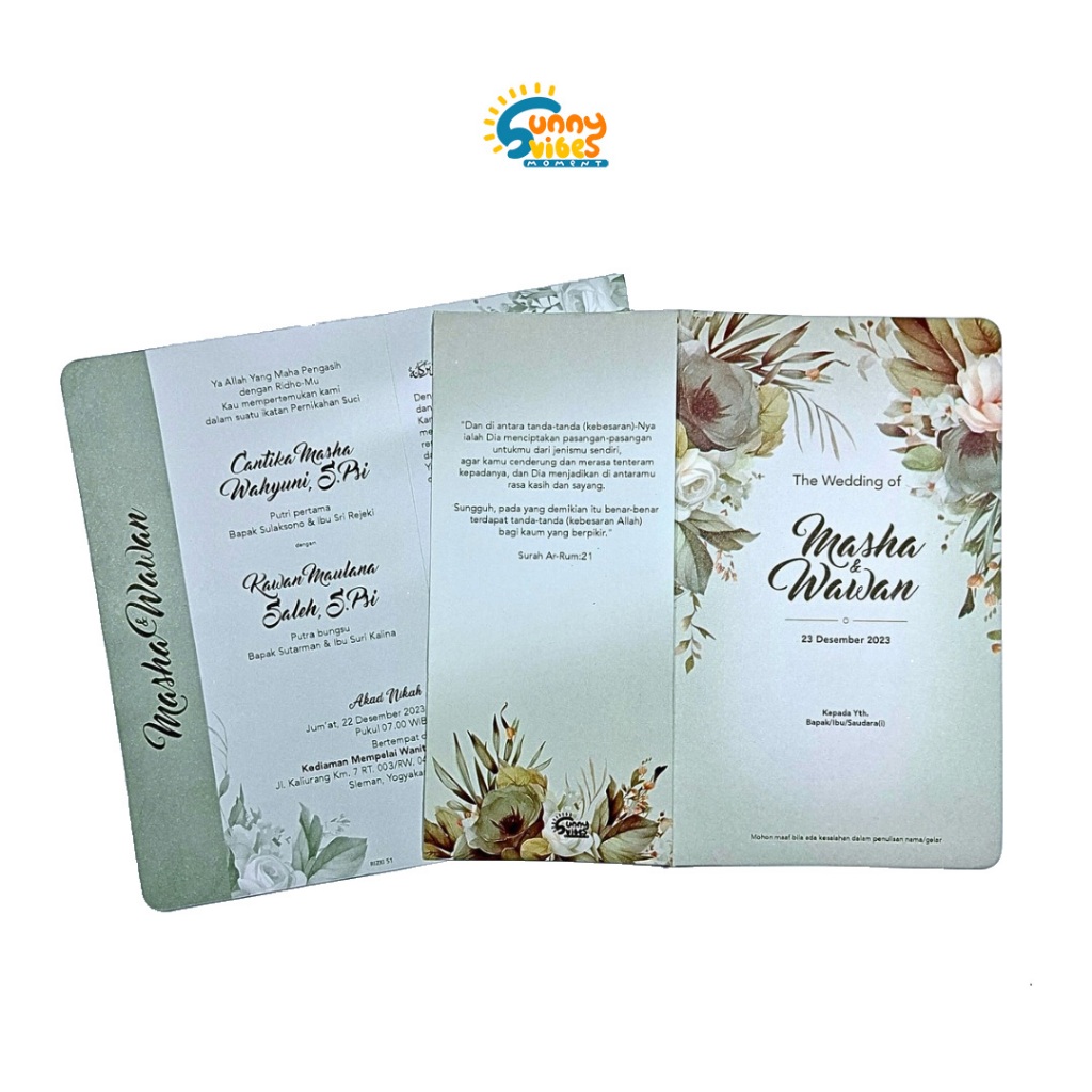 Jual undangan pernikahan flower series undangan simple undangan murah ...