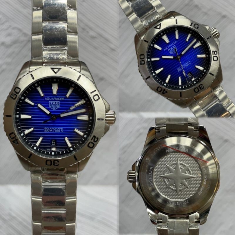 Jual JAM TANGAN PRIA TAG HEUER AQUARACER SOLARGRAPH SILVER BIRU JAPAN ...