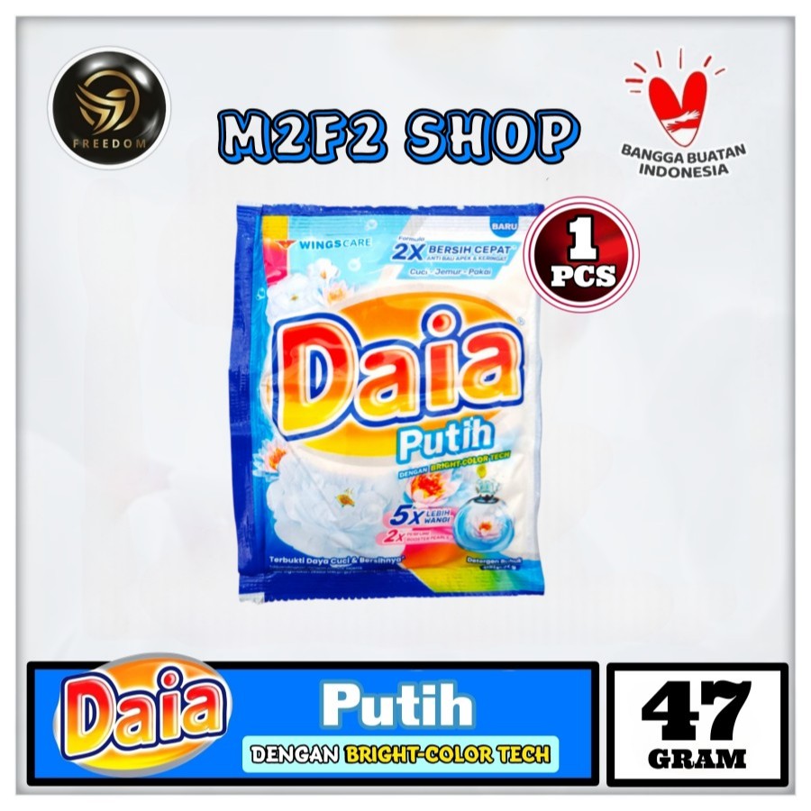Jual Daia Putih Detergent Bubuk Sabun Cuci Baju Sachet - 47 gr (Kemasan ...