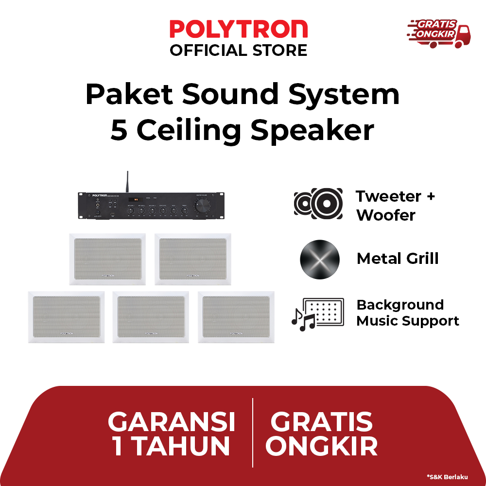 Jual Polytron Sound System Sekolah Mushola Cafe Pengeras Suara Plafon ...