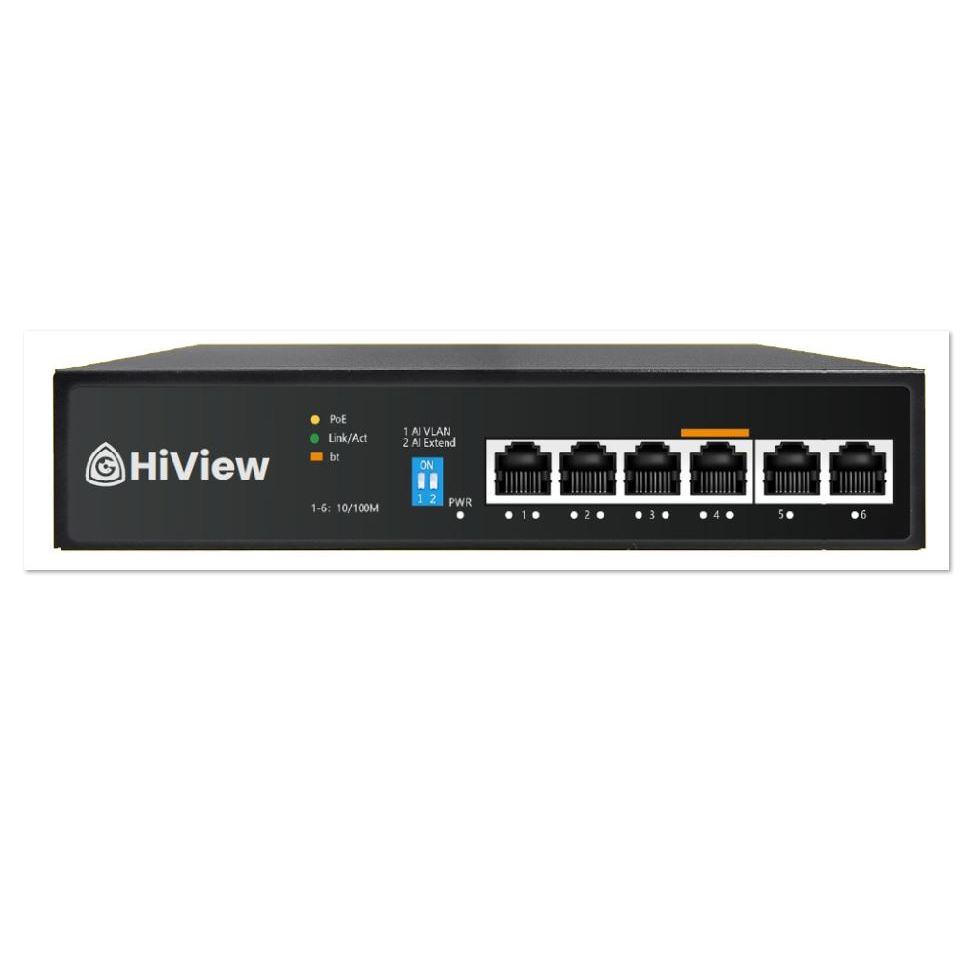 Jual HIVIEW HIK-806M 4 PORT AI POE SWITCH WITH 2 PORT UPLINK RJ45 ...