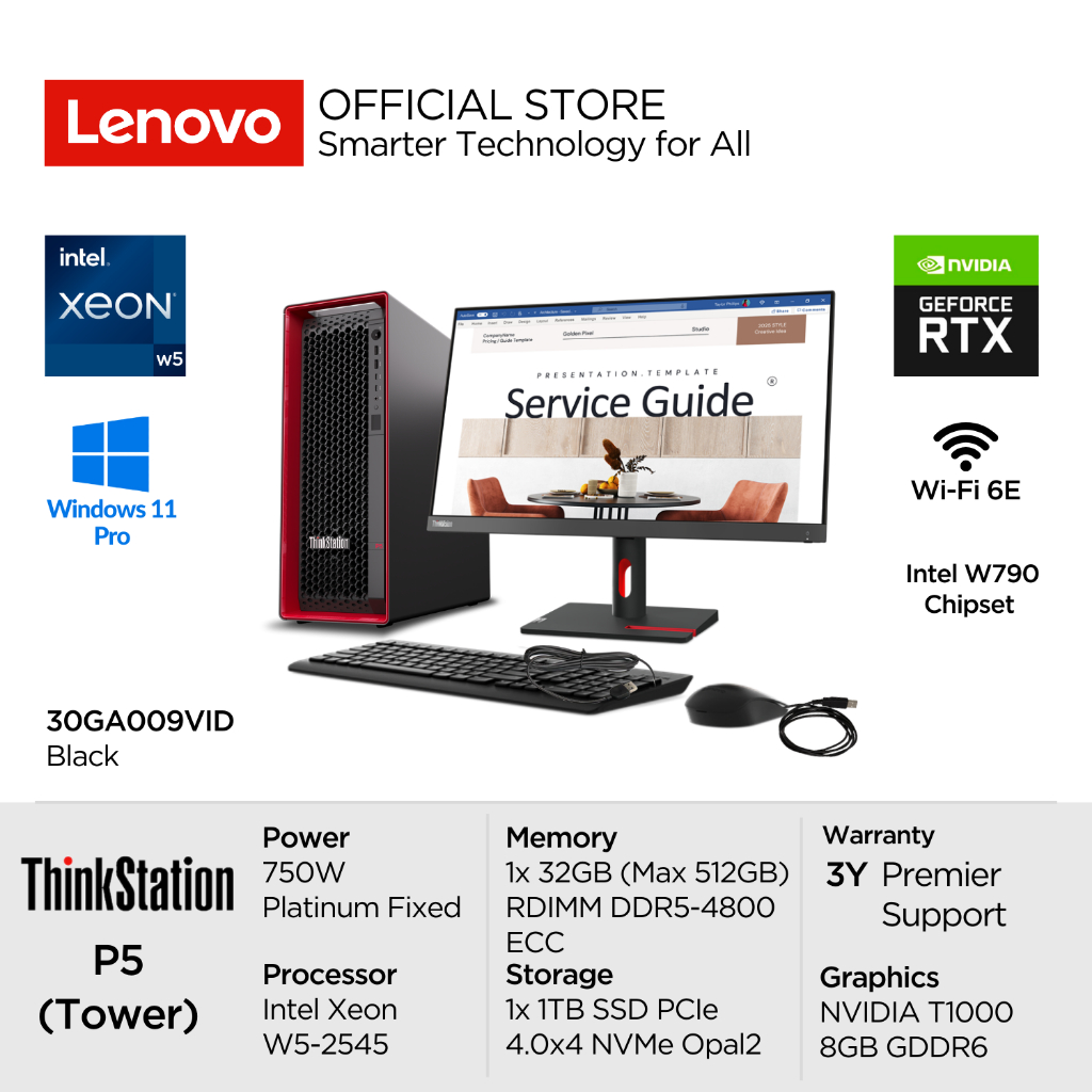 Jual Lenovo PC ThinkStation P5 Tower 9VID Intel Xeon w5-2545 vPro AI Win11 Pro 32GB DDR5 1TB SSD ...